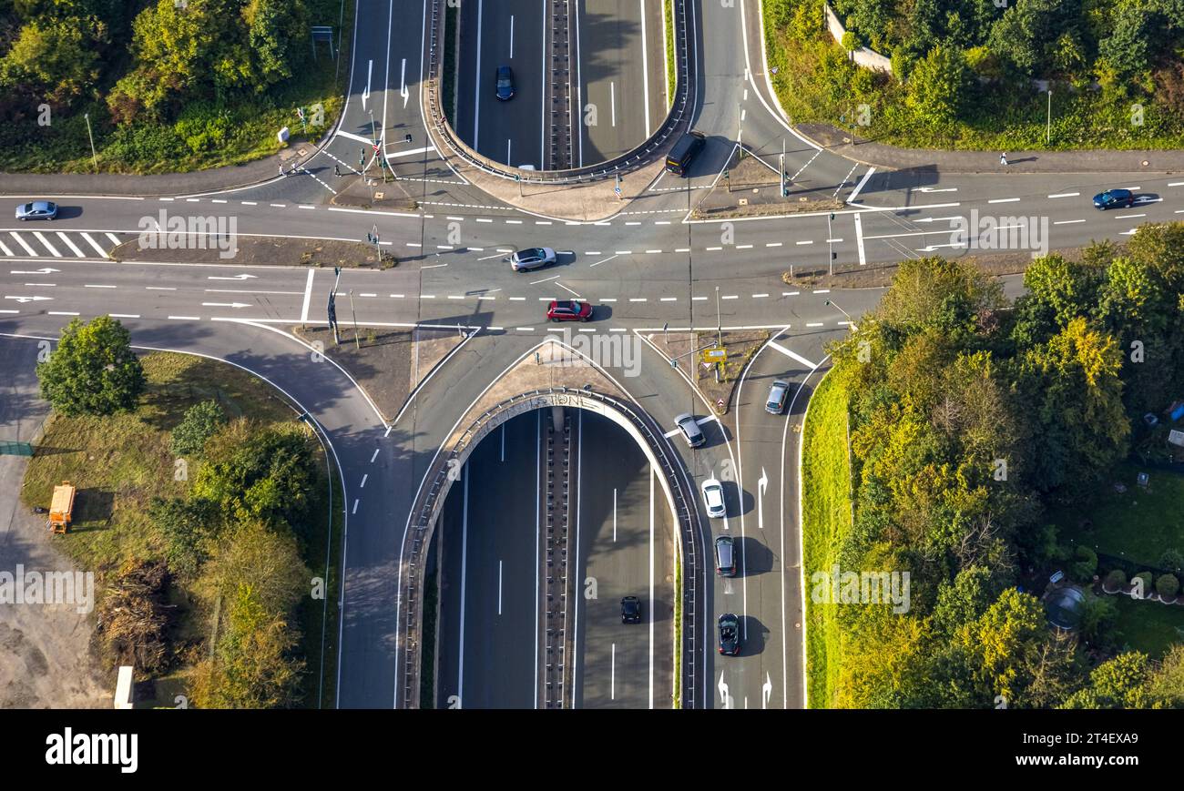 Road traffic intersection bottenbacher strasse with underpass ...
