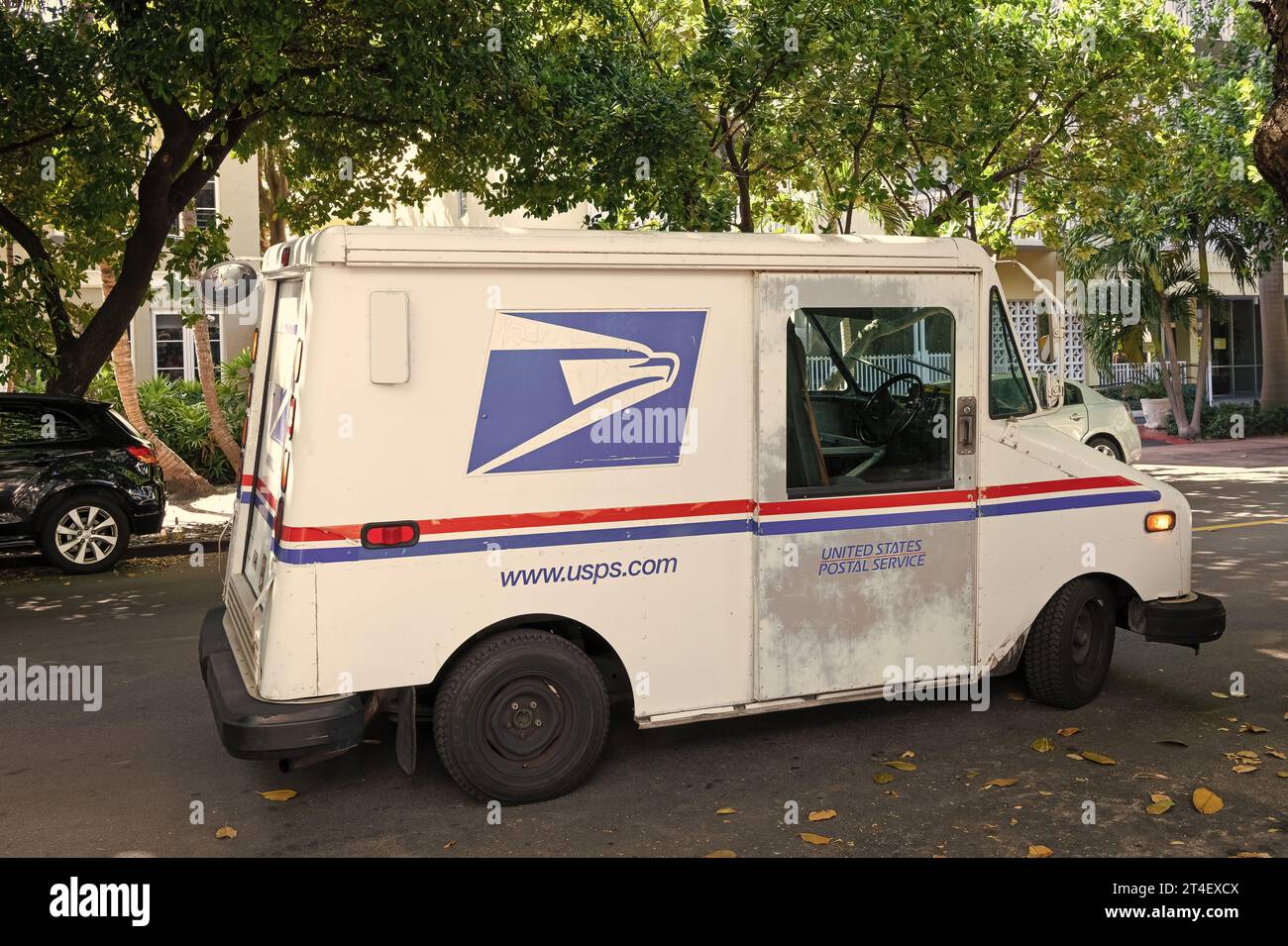 Miami Beach, Florida USA - March 23, 2021: usps postal sevice truck ...