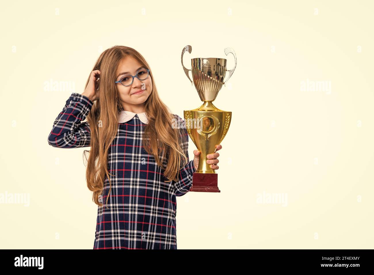 positive school girl winning excellent award. photo of excellent school ...