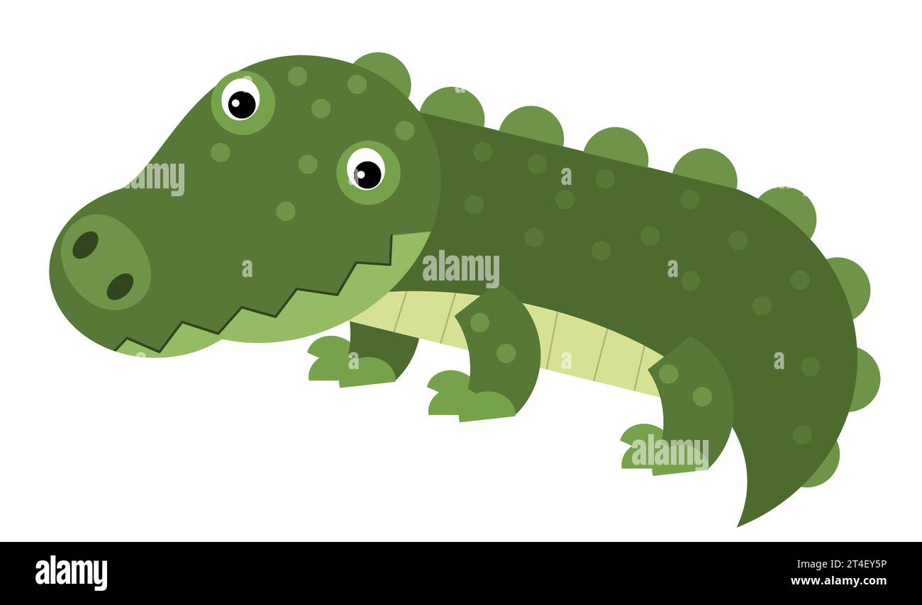 cartoon scene with happy crocodile alligator isolated illustration for ...