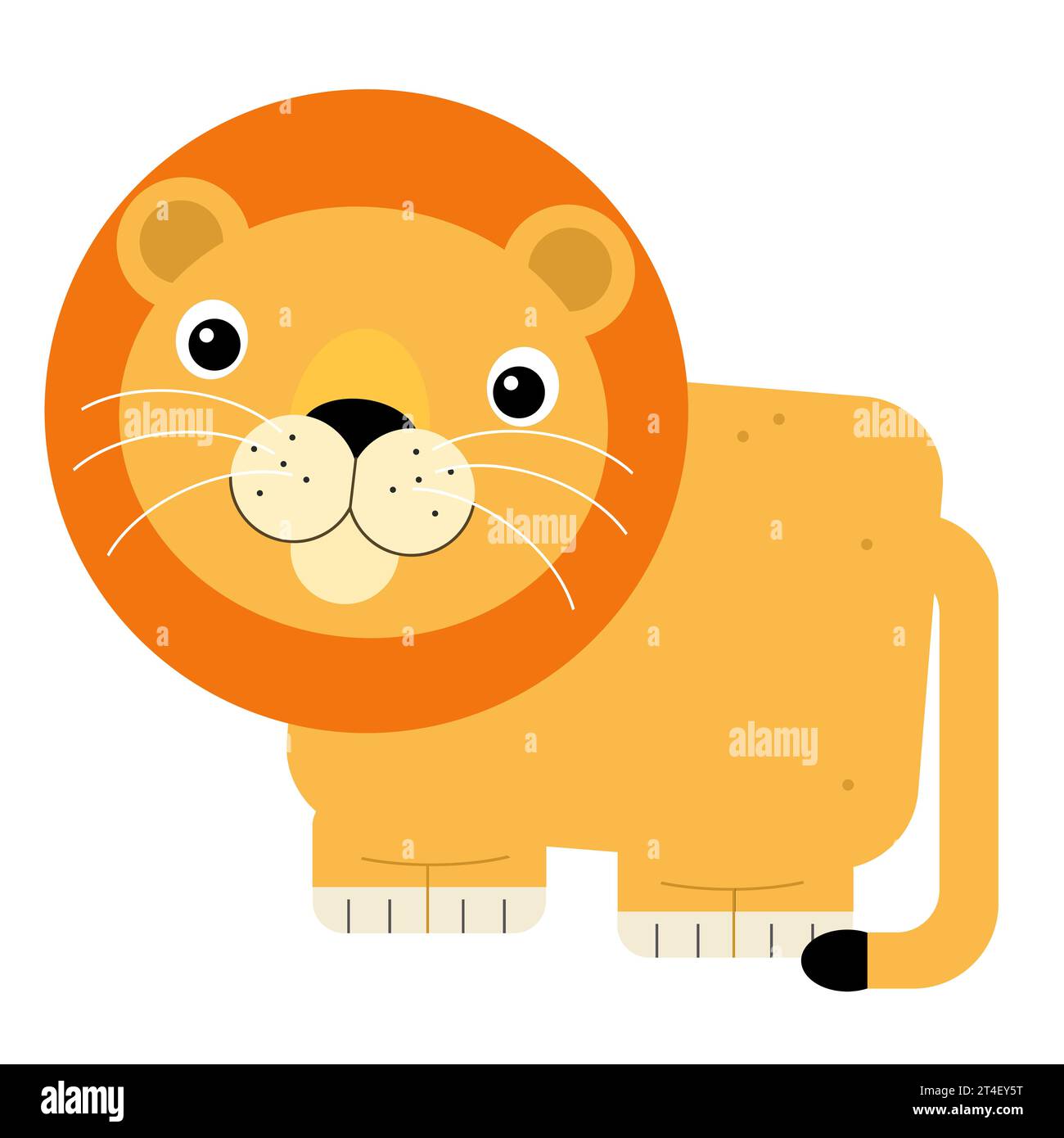 cartoon scene with happy cat lion isolated illustration for kids Stock ...
