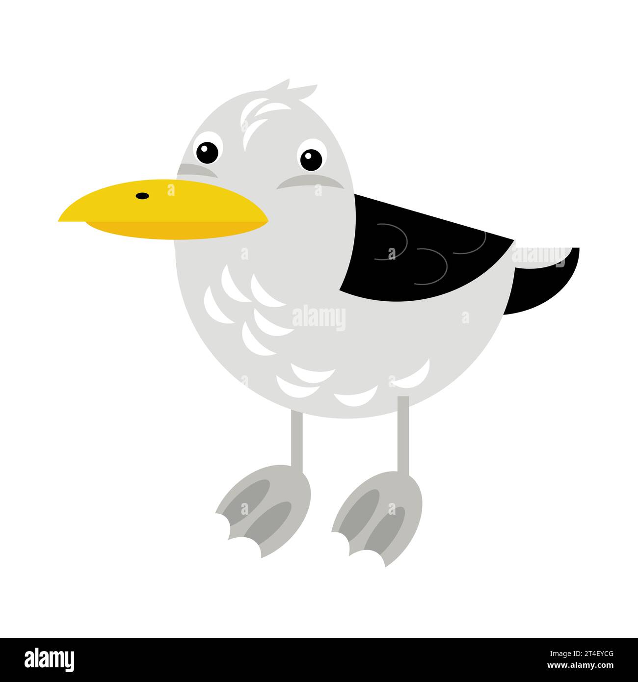 cartoon scene with flying bird tern isolated on white background ...