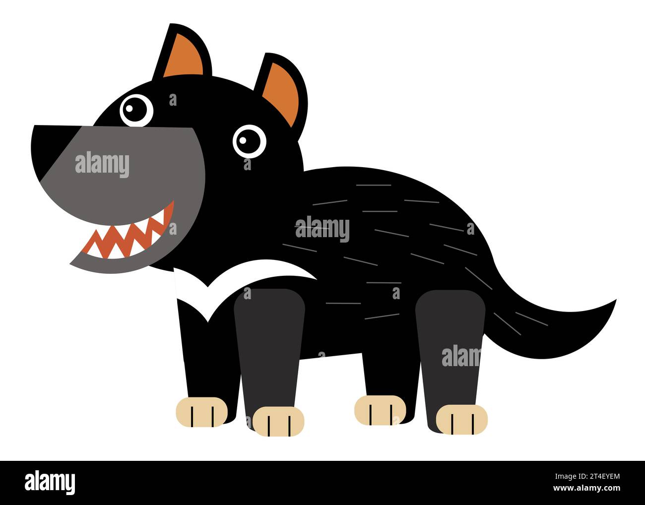 cartoon australian scene with animal tasmanian devil on white ...