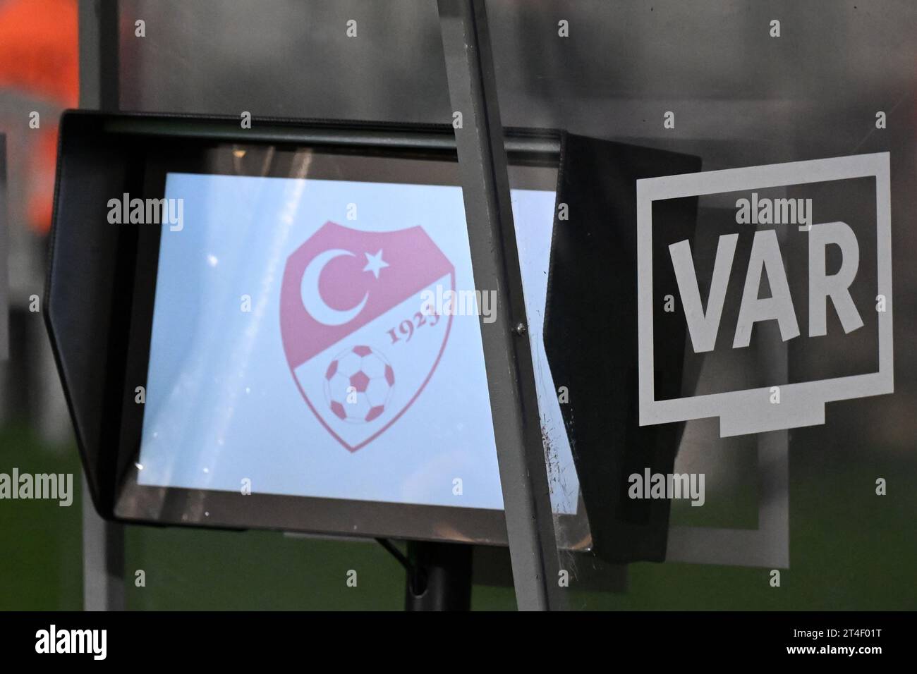 ISTANBUL - VAR screen during the Turkish Super Lig match between Fatih ...