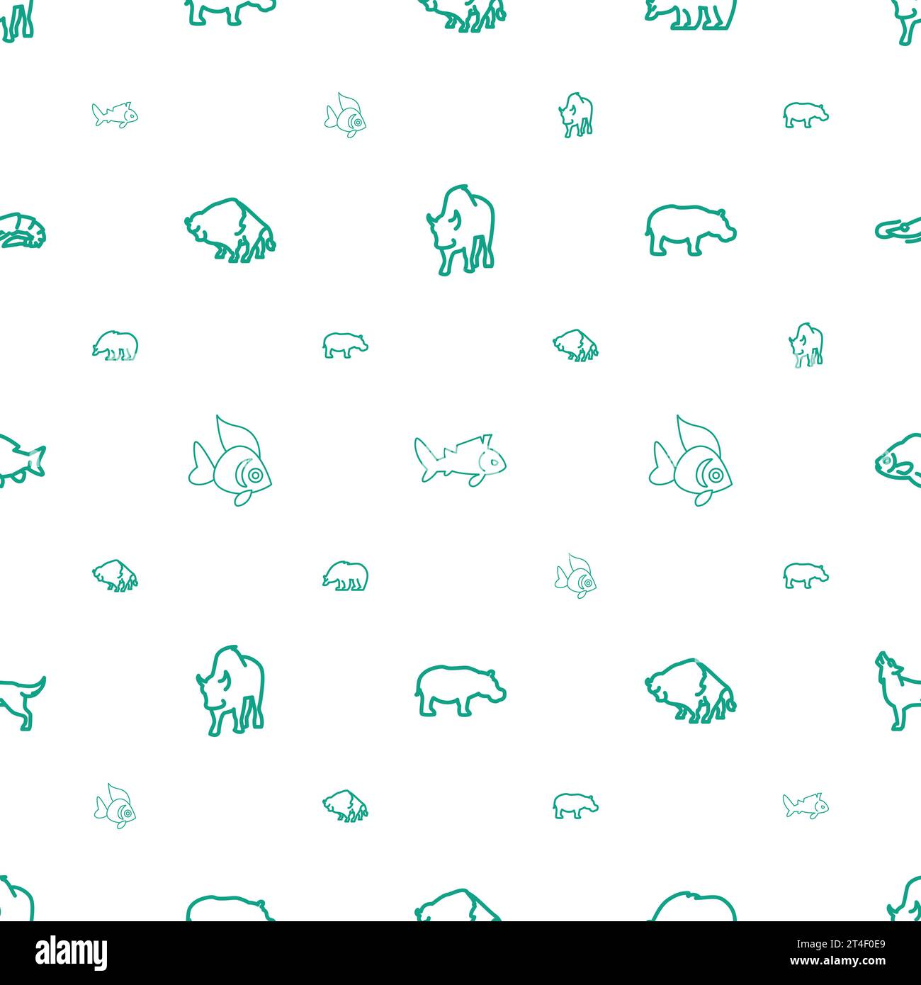 Wildlife icons pattern seamless white background Vector Image Stock ...