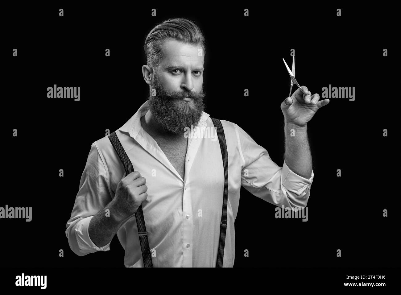 barbershop man isolated in black. barbershop man in studio. barbershop ...