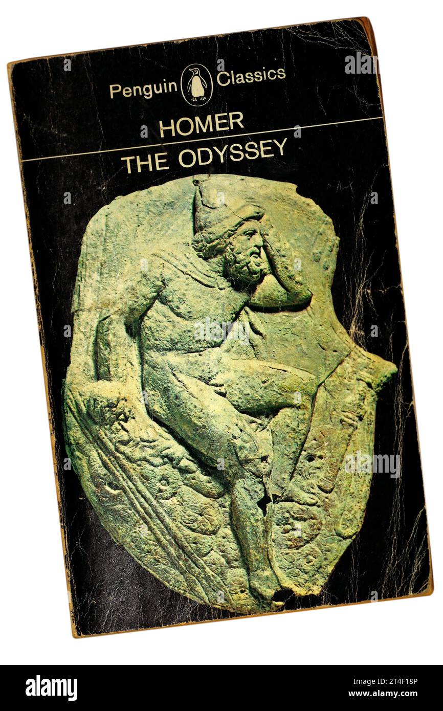 Homer - The Odyssey. Book cover on white background Stock Photo - Alamy