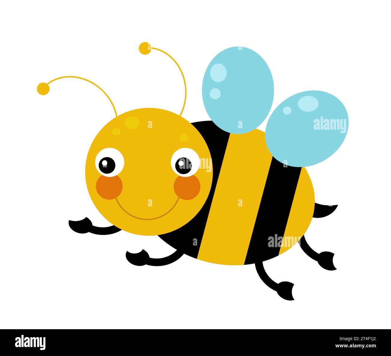 Cartoon animal insect bee on white background illustration for children ...