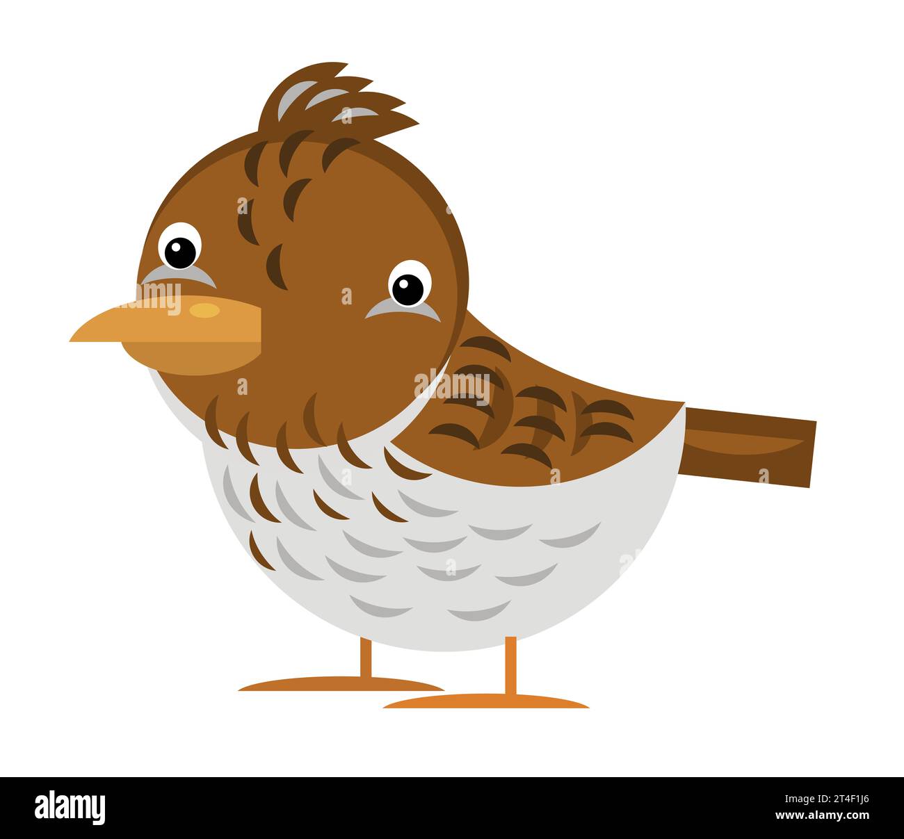 Cartoon animal bird lark skylark on white background illustration for ...