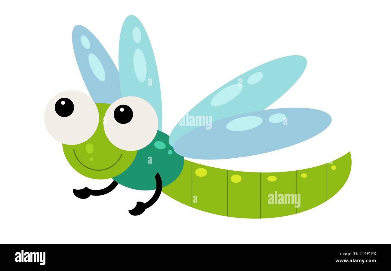 Cartoon animal insect dragonfly on white background illustration for ...