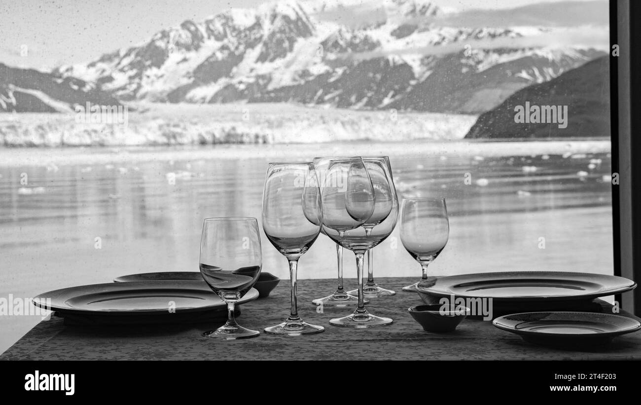 Interior no restaurant in Black and White Stock Photos & Images - Alamy