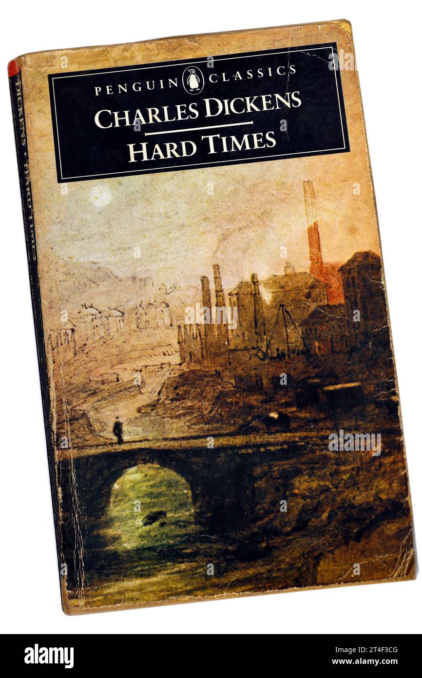 Charles Dickens - Hard Times. Book cover on white background Stock ...
