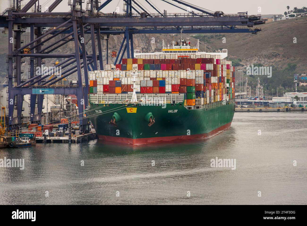 Ensenada, BC, Mexico – September 14, 2023: A cargo ship loaded with ...