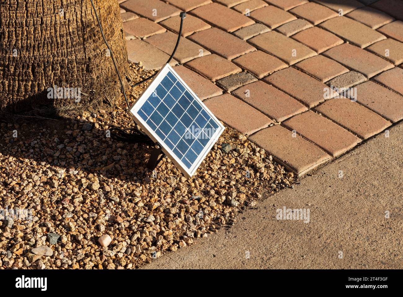 Portable Photovoltaic Solar Panel Setting Outdoors Near Tree For Street ...