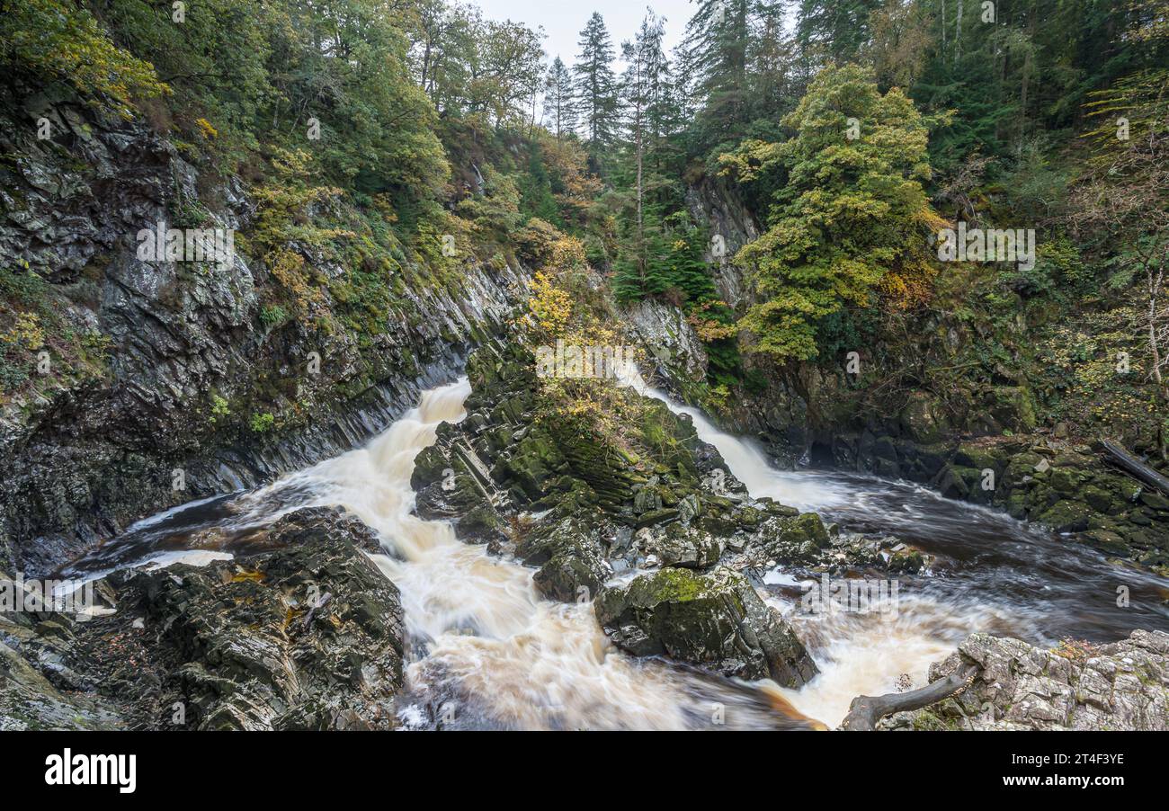 Conwy Falls near Betws-y-Coed, pictured in autumn as the River Conwy ...