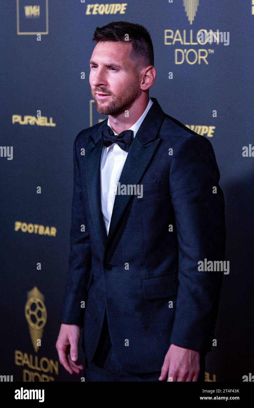 Paris, France. 30th Oct, 2023. Lionel Messi during the red carpet ...