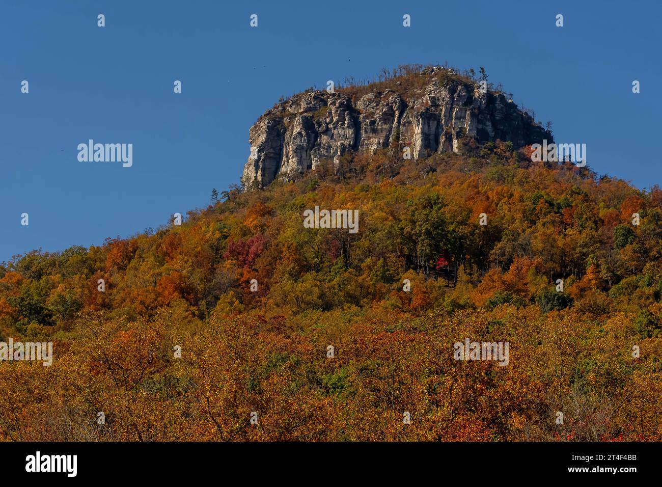 Pinnacle, NC, USA. 30th Oct, 2023. Aerial view Pilot Mountain in the U ...