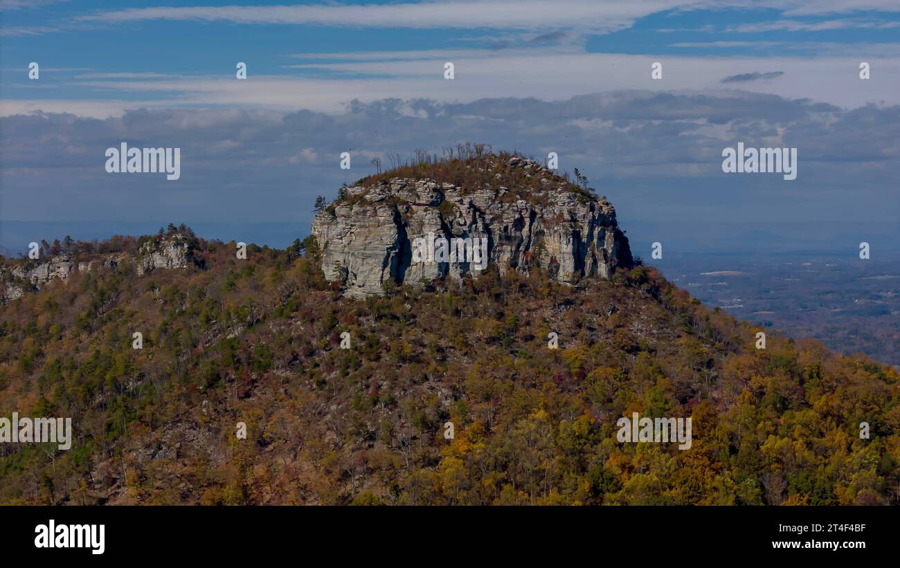 Pinnacle, NC, USA. 30th Oct, 2023. Aerial view Pilot Mountain in the U ...