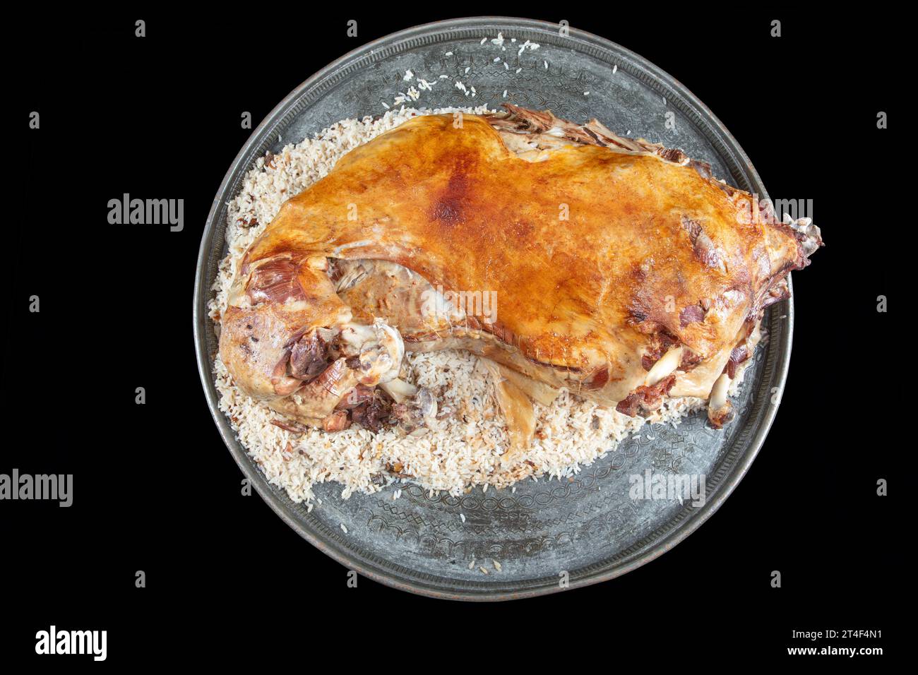 Turkish Cuisine Whole Lamb Carcass Roasted On A Spit Roast Whole Lamb Stuffed With Rice Pilaf