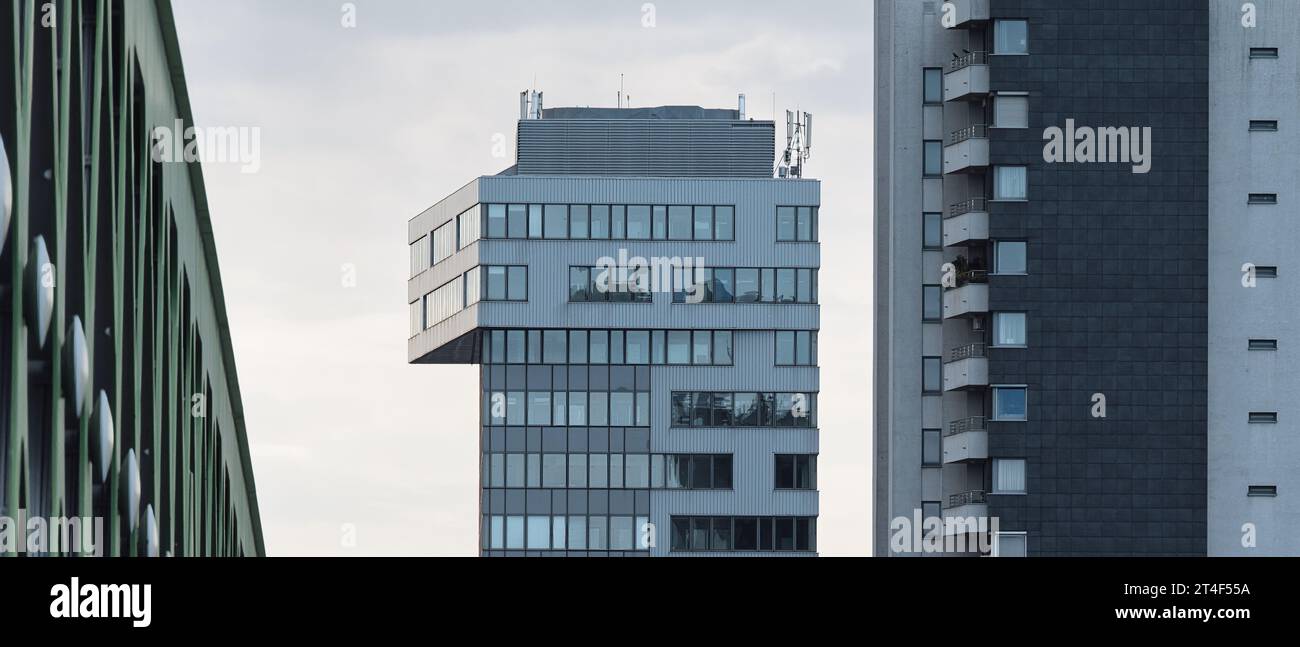 Building above wider than below, modern architecture in Bratislava ...