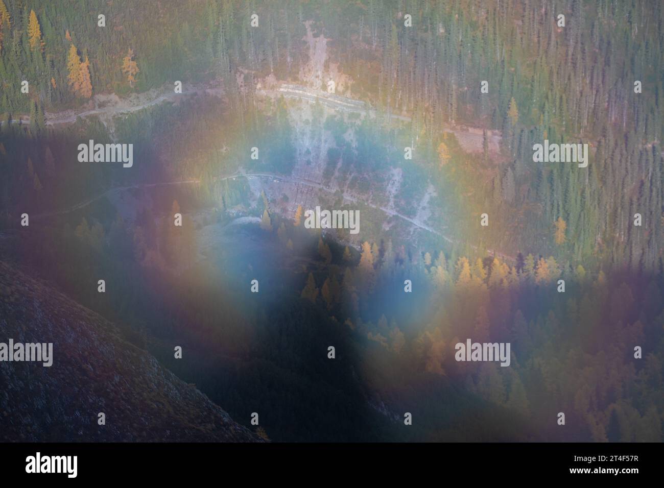 Picture of an amazing 360-degree fogbow taken from a mountain peak near ...