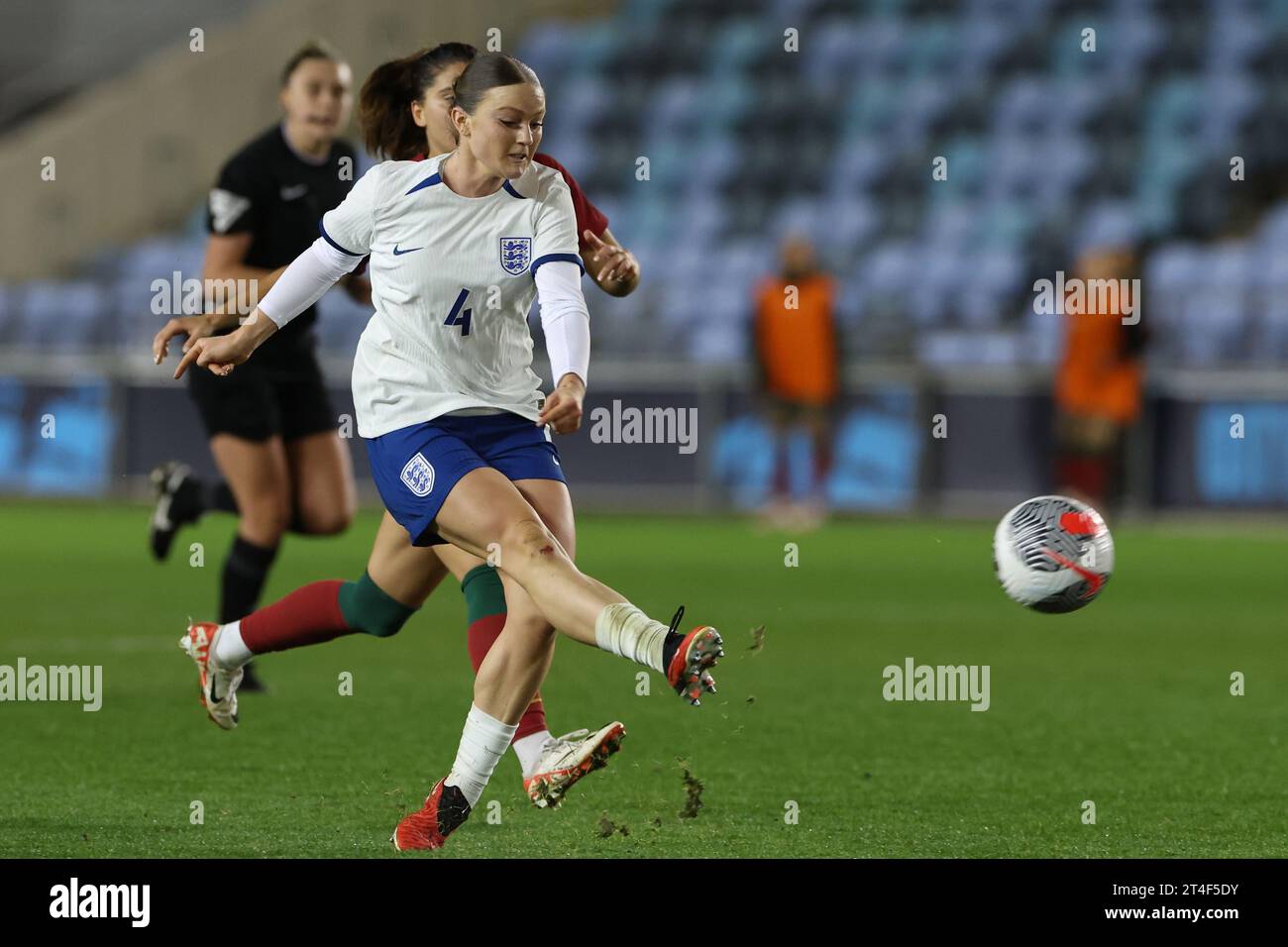 Manchester, UK. 30th Oct, 2023. Ruby Mace of England U23s has a shot on ...