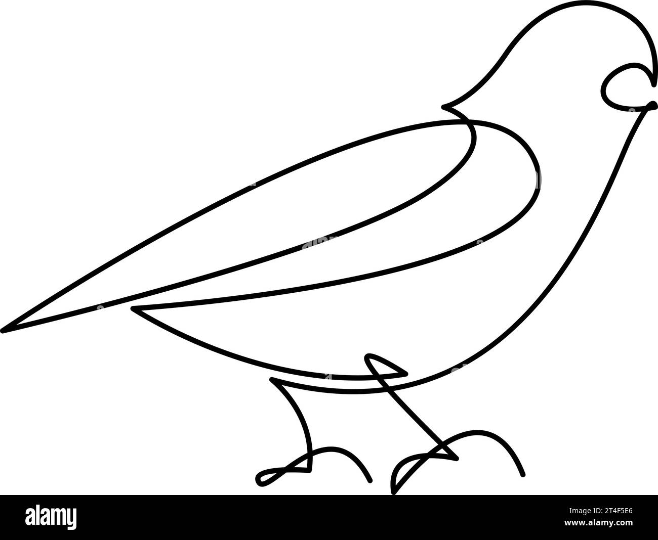 One line small bird design silhouette. Hand drawn minimalism style ...