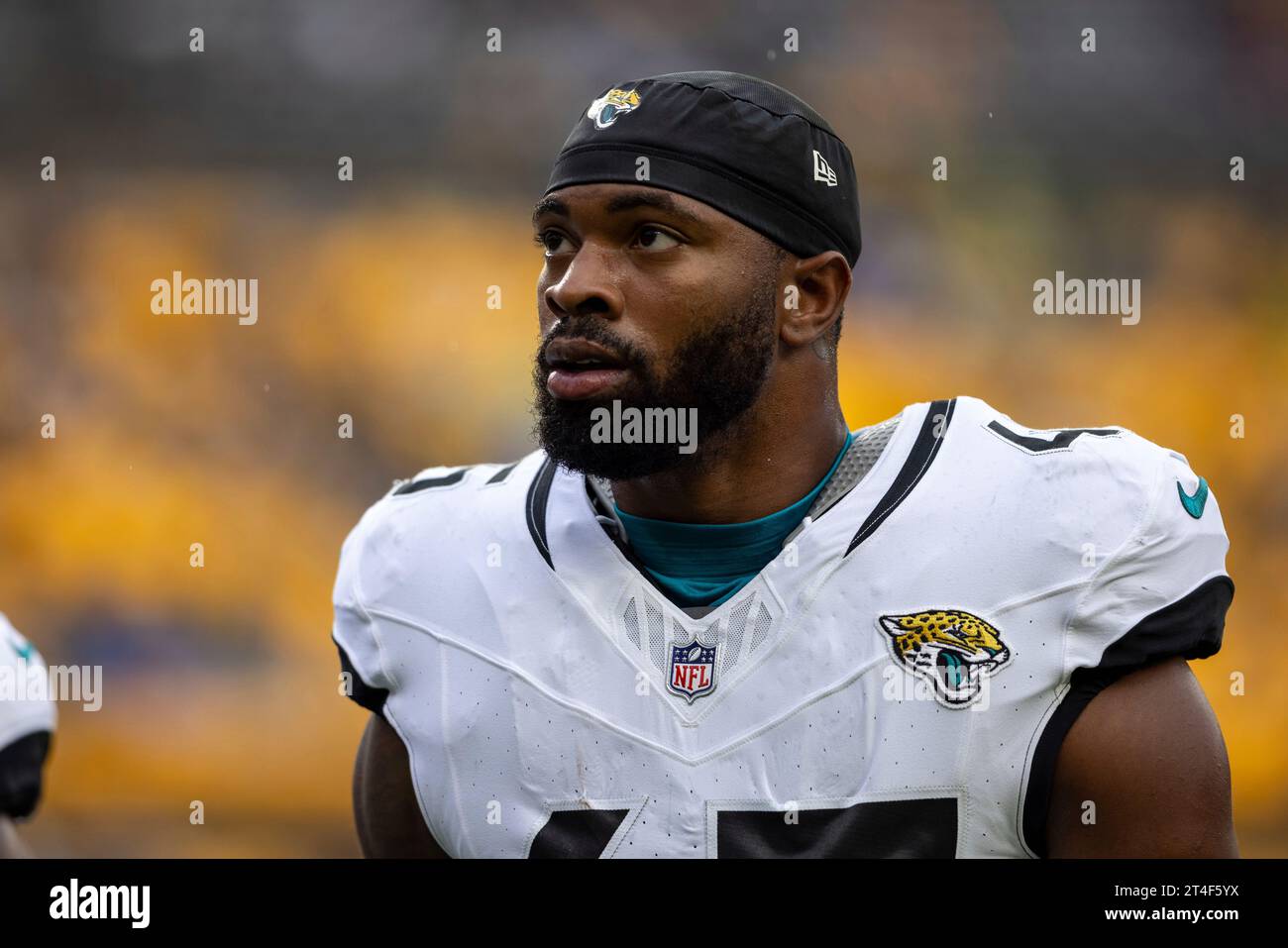 Jacksonville Jaguars linebacker K'Lavon Chaisson (45) exits the field ...