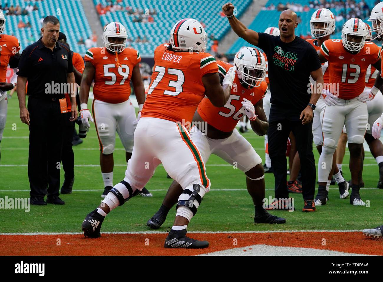 Miami defensive lineman Leonard Taylor III (56) does drills against ...