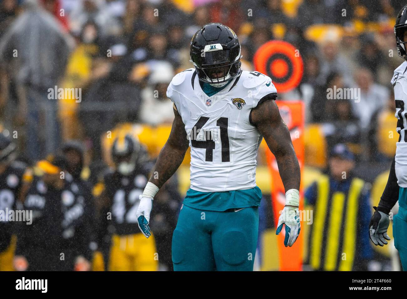 Jacksonville Jaguars linebacker Josh Allen (41) looks on during an NFL ...