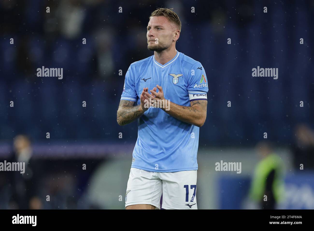 Lazio's Italian forward Ciro Immobile celebrates after scoring a goal ...