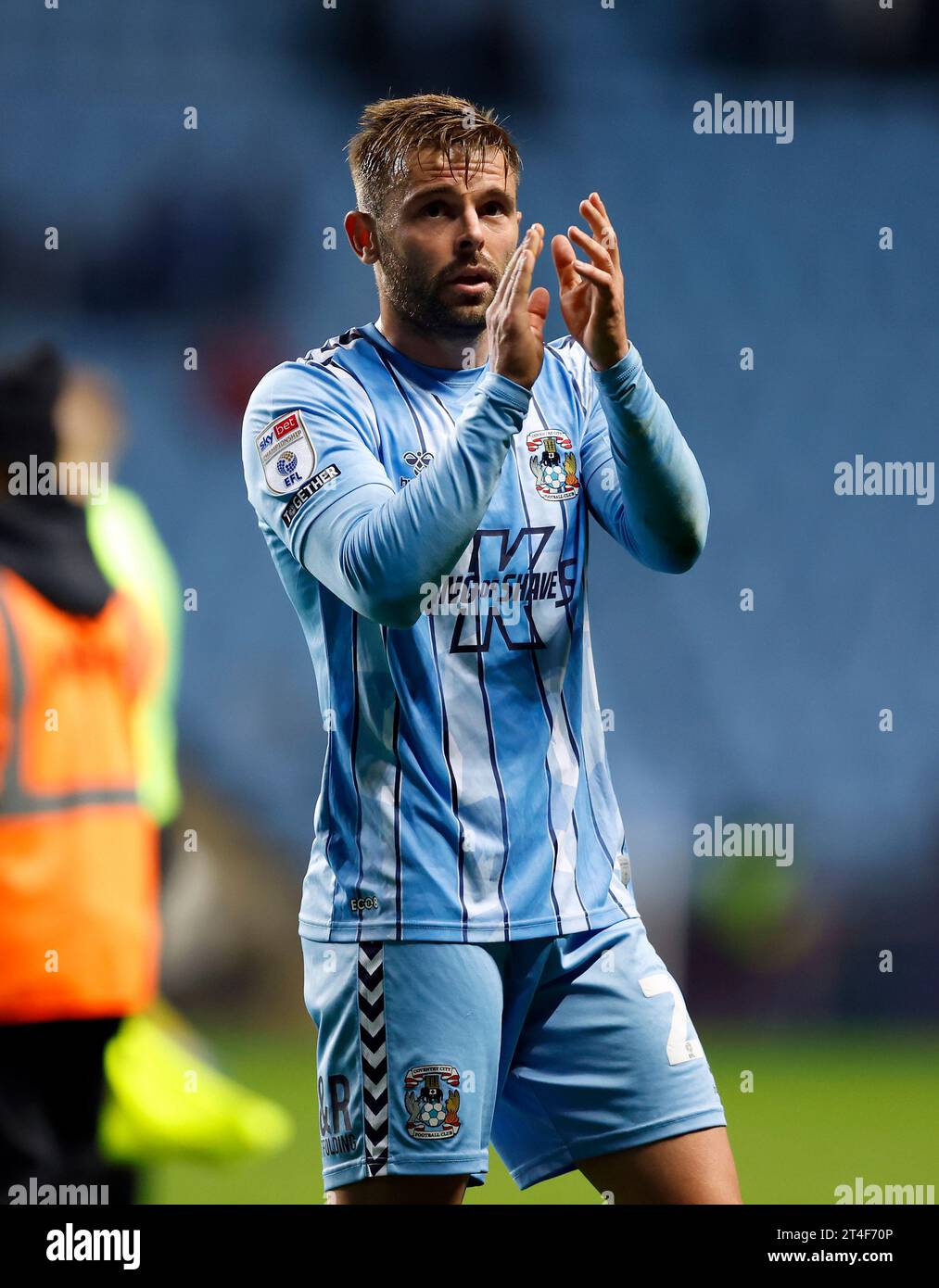 Coventry City's Matthew Godden applauds the fans after the Sky Bet ...