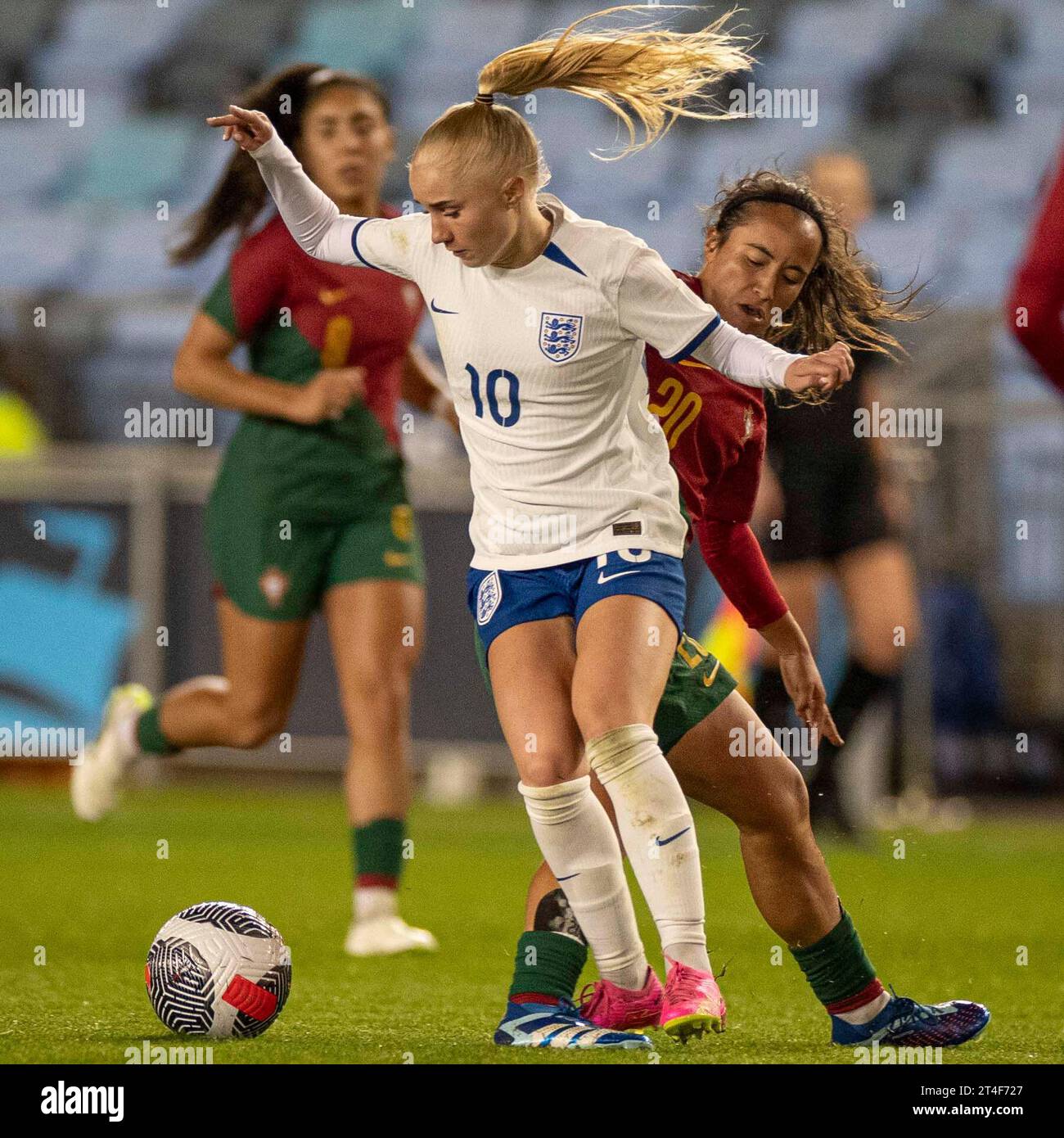 Manchester on Monday 30th October 2023. England's Laura Blindkilde #10 ...