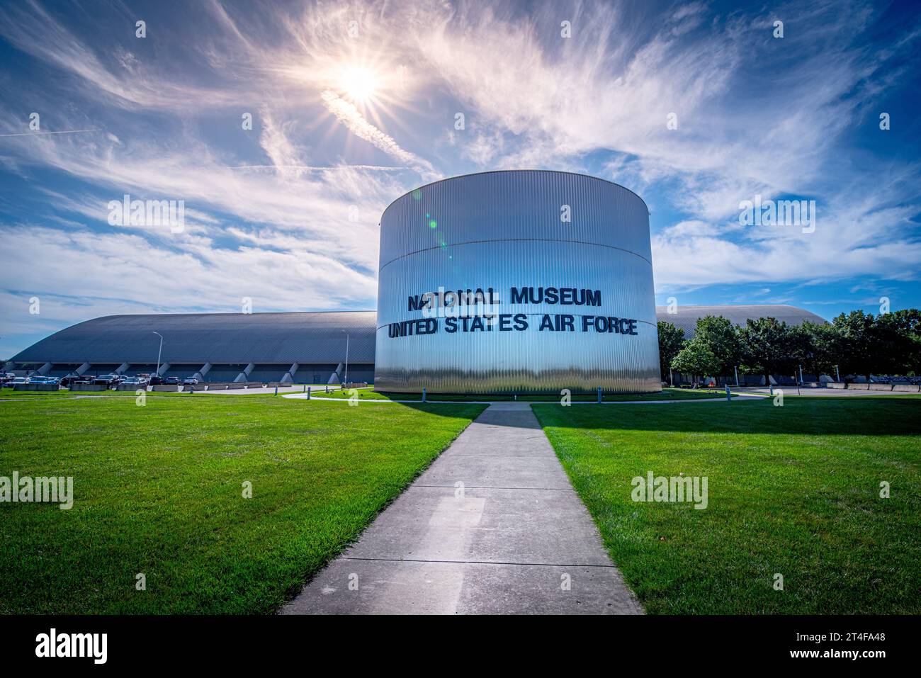 Dayton, OH—Aug 29, 2023; outside view of metallic entrance to National ...