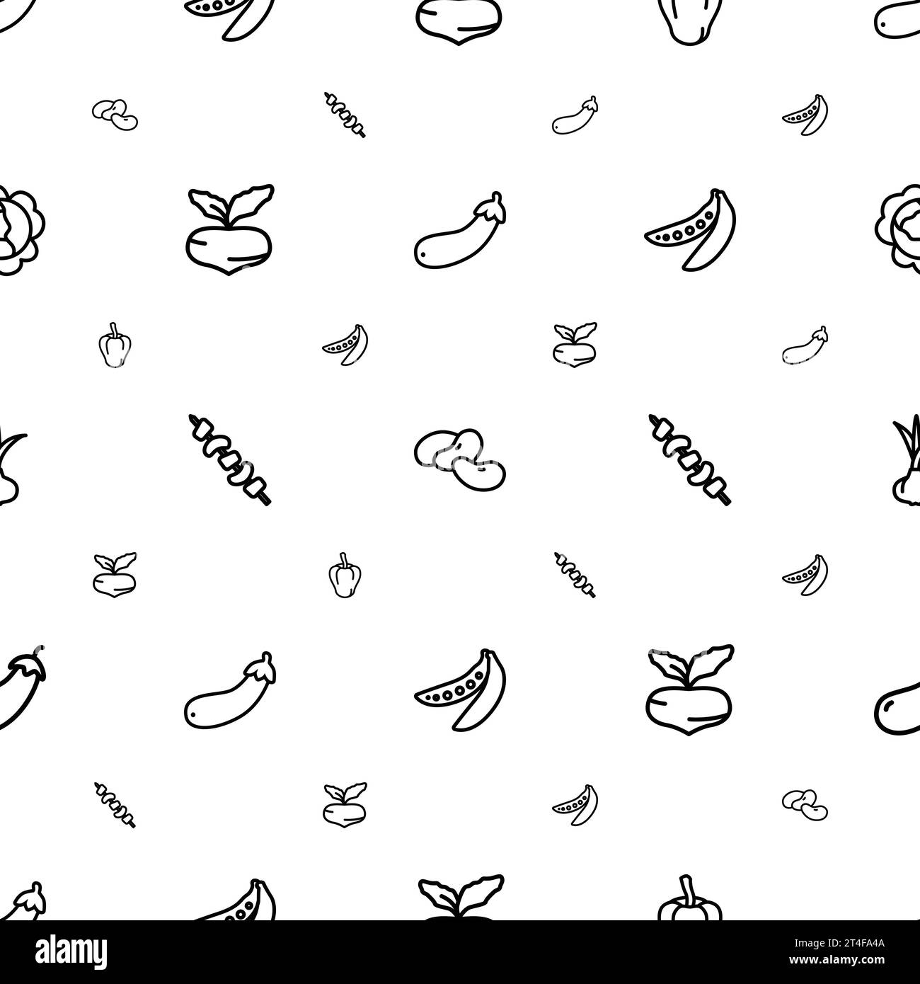 Vegetable icons pattern seamless white background Vector Image Stock ...