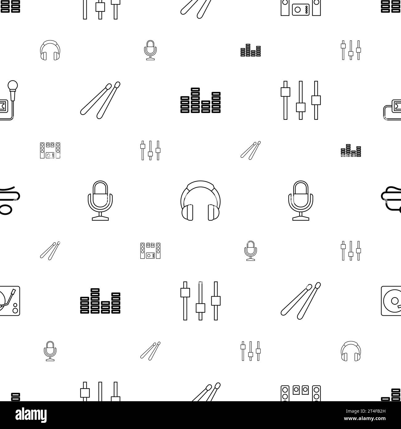 Sound icons pattern seamless white background Vector Image Stock Vector ...