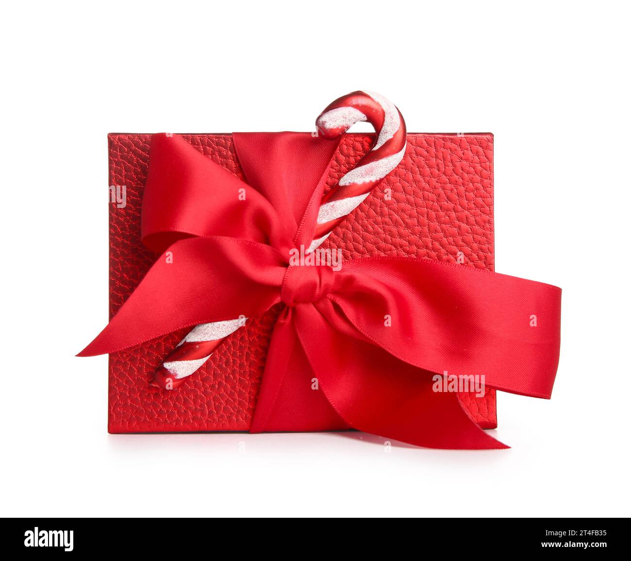 Beautiful Christmas gift box on white background Stock Photo - Alamy