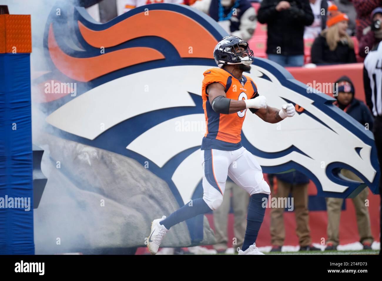 Denver Broncos linebacker Jonathon Cooper (0) in the first half of an ...