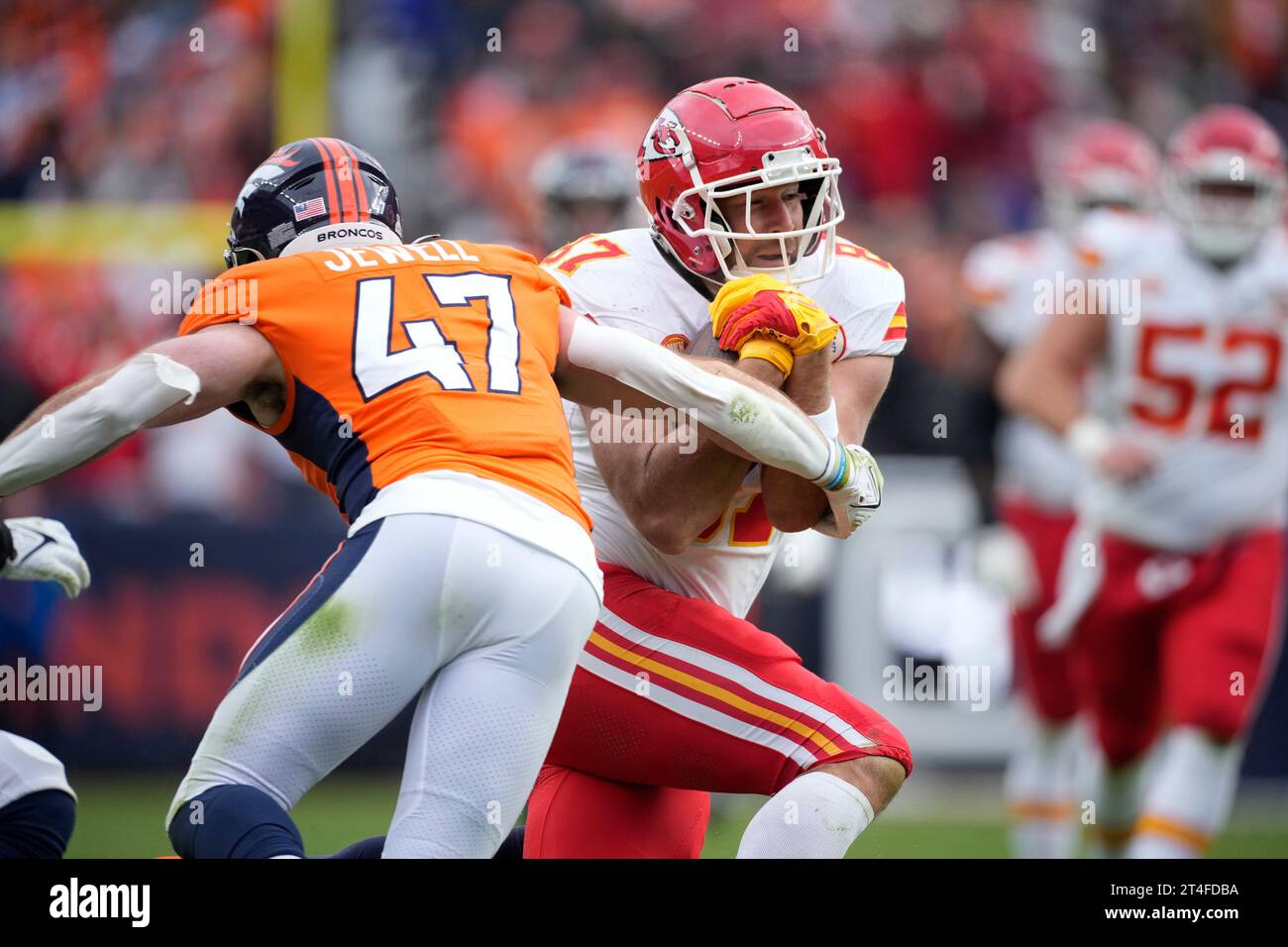 Denver Broncos linebacker Josey Jewell (47) tries to stop Kansas City ...