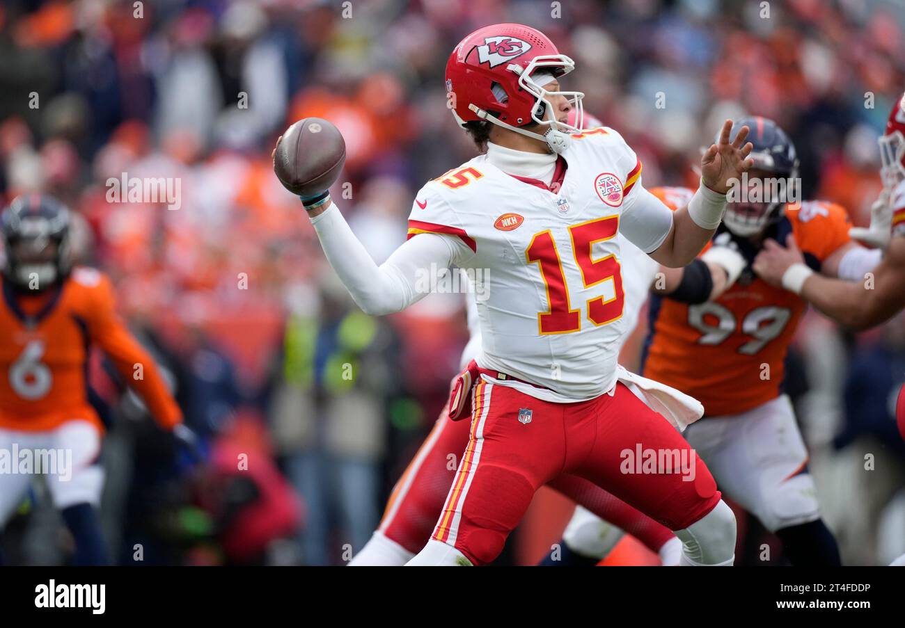 Kansas City Chiefs quarterback Patrick Mahomes (15) in the first half ...