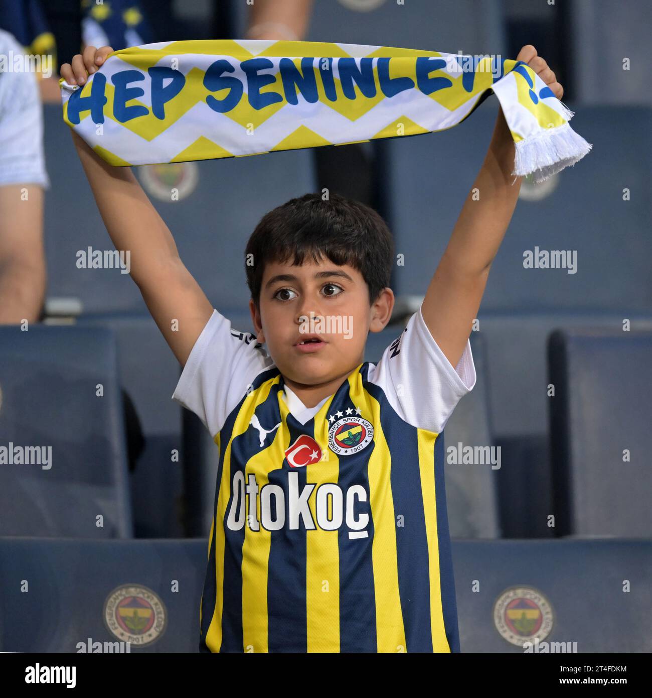 ISTANBUL - Fenerbahce supporter during the Turkish Super Lig match between Fenerbahce AS and ...