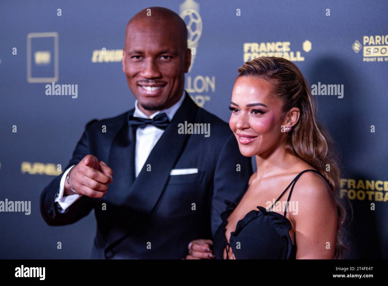 Paris, France. 30th Oct, 2023. Didier Drogba and Gabrielle Lemaire ...