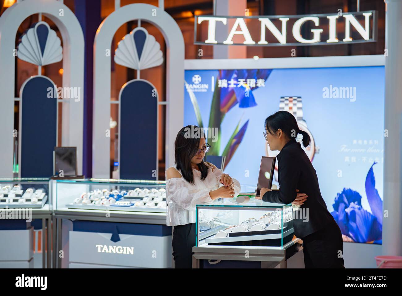 CHONGQING, CHINA - OCTOBER 30, 2023 - Visitors visit TANGIN's booth at ...