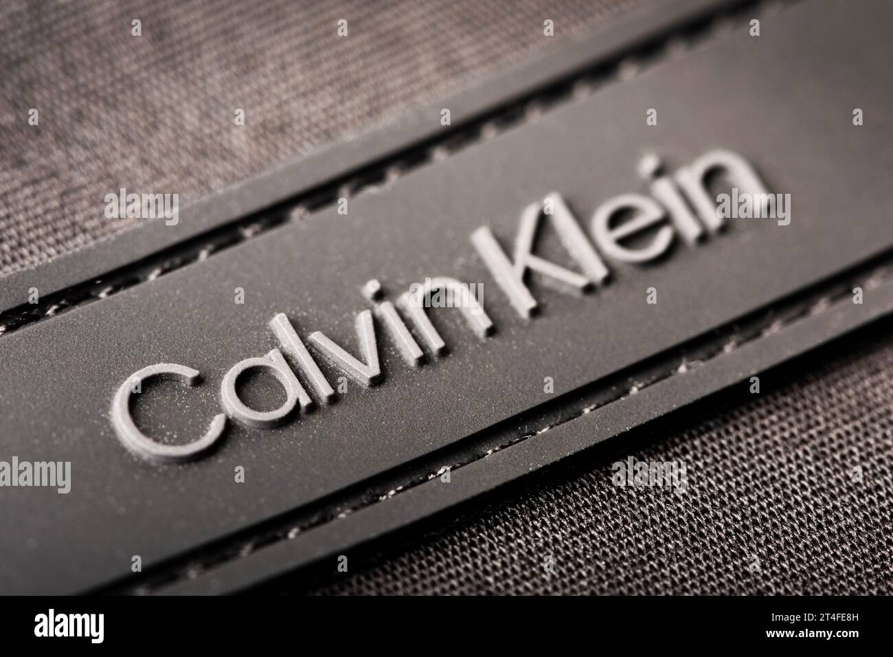 A close-up of the Calvin Klein logo as seen on a tag Stock Photo - Alamy