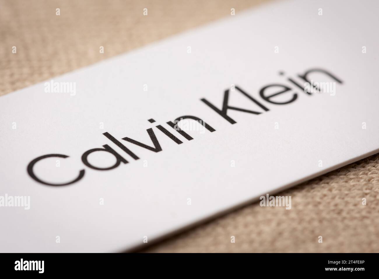 A close-up of the Calvin Klein logo as seen on a tag Stock Photo - Alamy