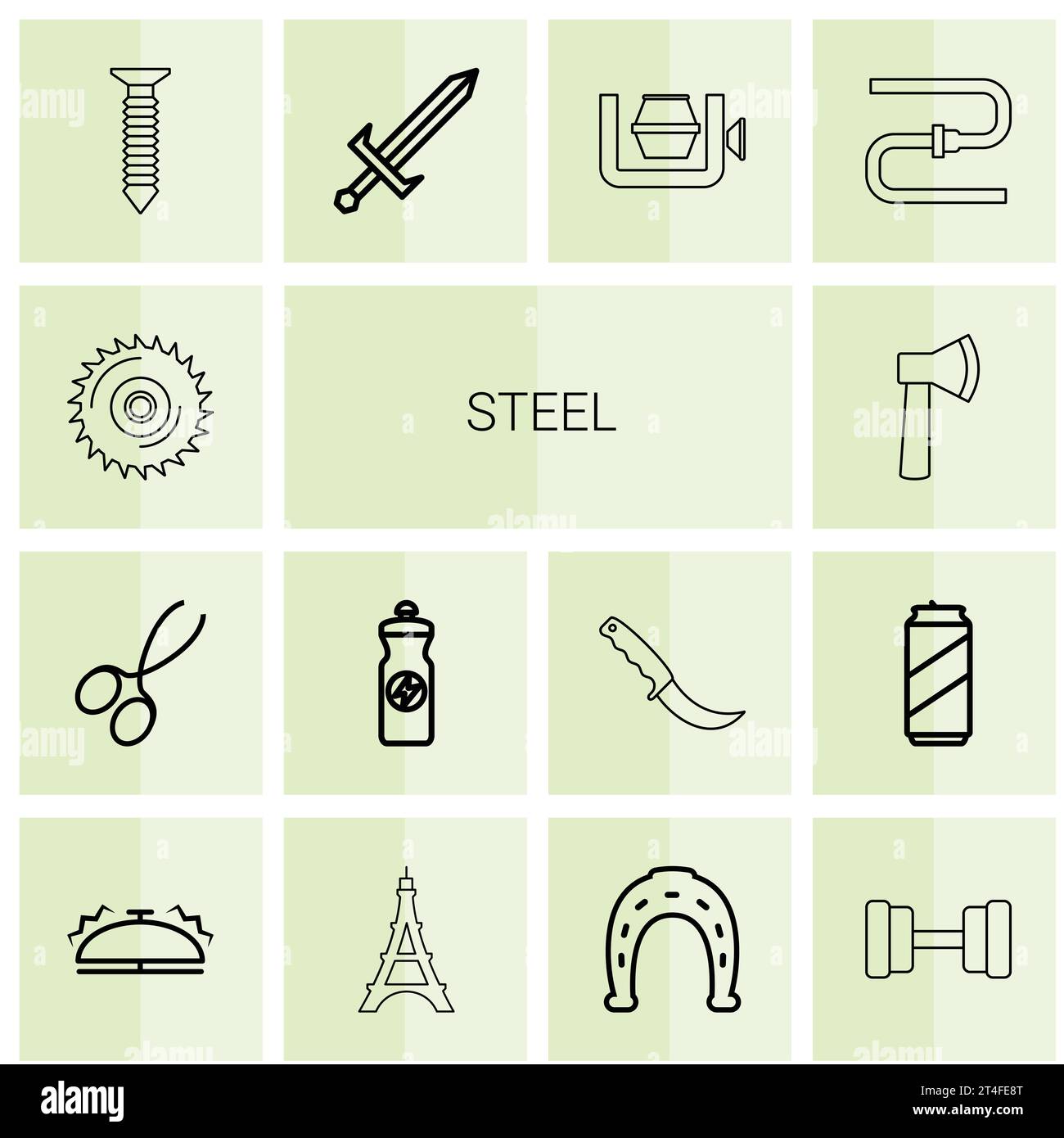 14 steel icons Royalty Free Vector Image Stock Vector Image & Art - Alamy