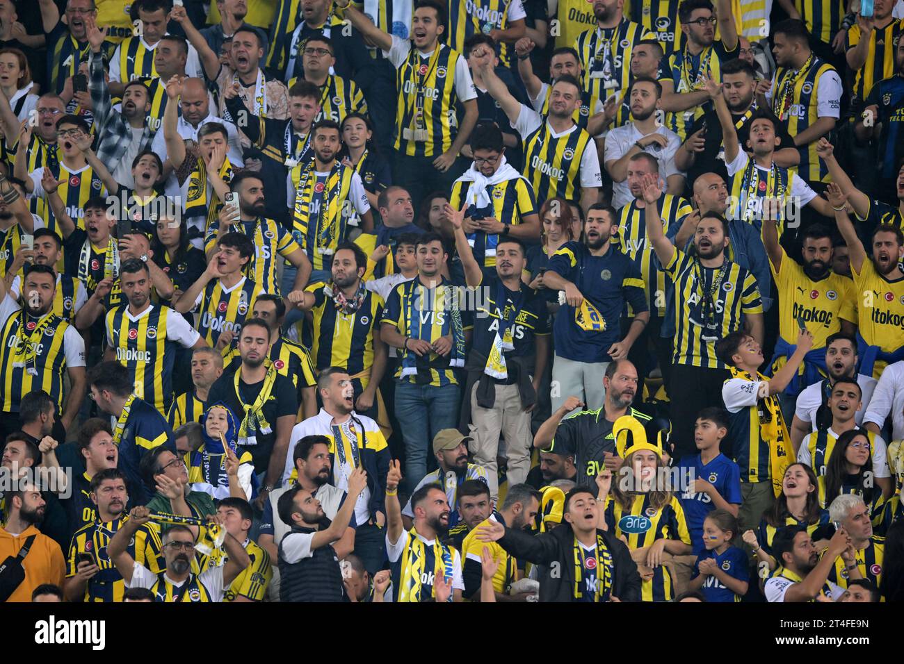ISTANBUL - Fenerbahce supporters during the Turkish Super Lig match between Fenerbahce AS and ...