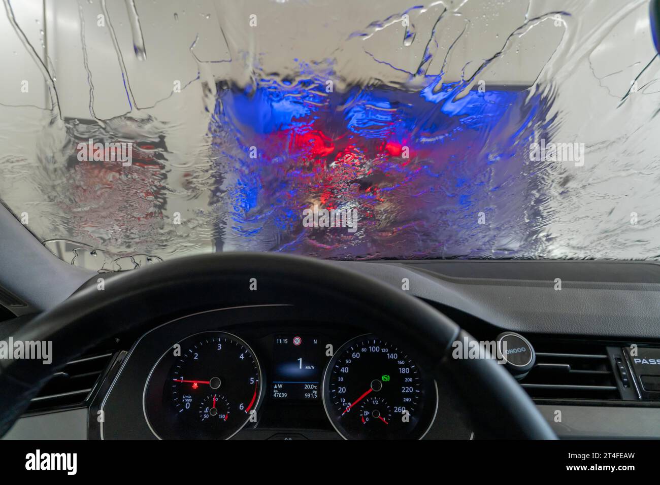 Car in an automatic car wash, car wash line Stock Photo - Alamy