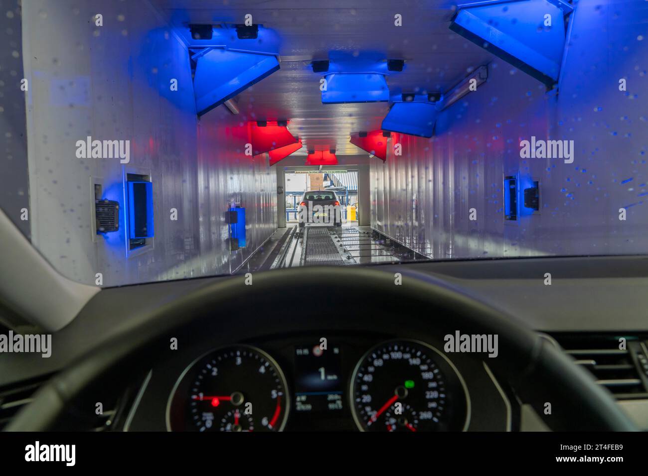 Vehicle drying after washing by warm compressed air hi-res stock ...