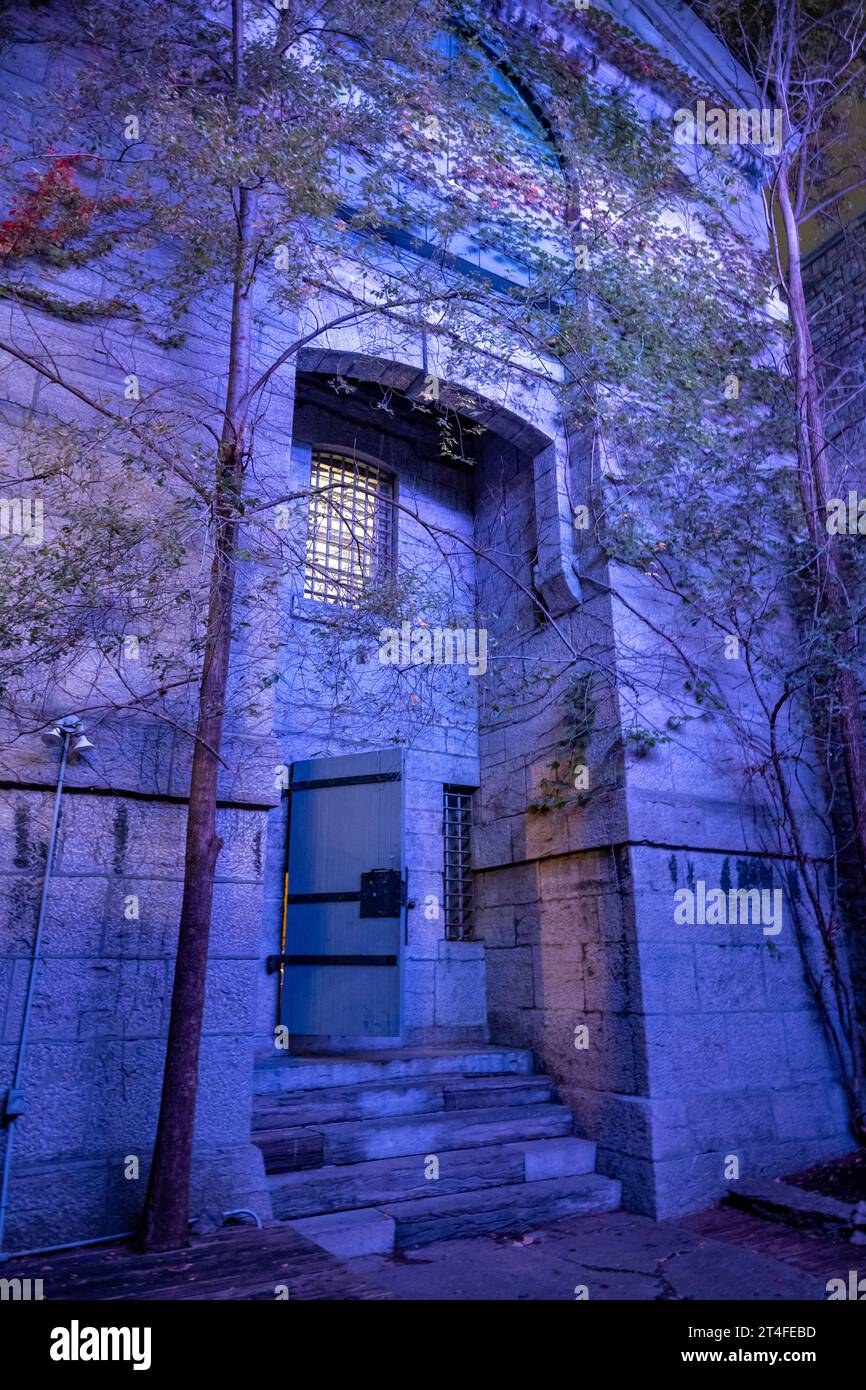 A view of the main door of the Ottawa Jail, with its gallows (door ...